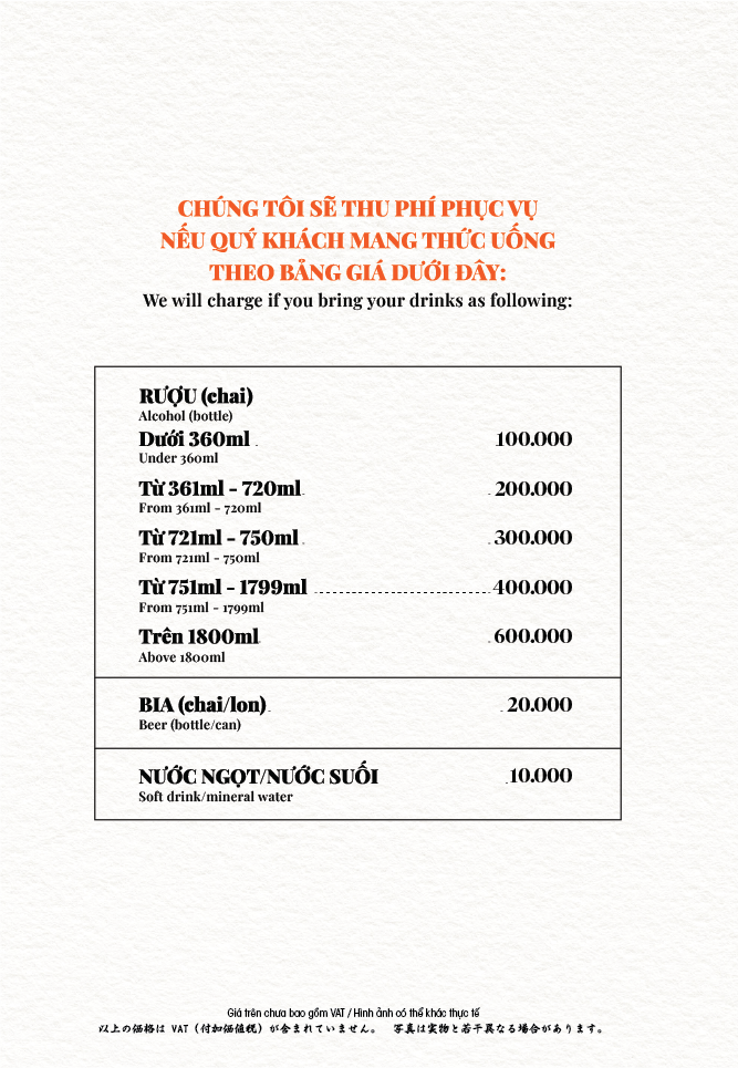 Menu Landmark 81 - Sushikei