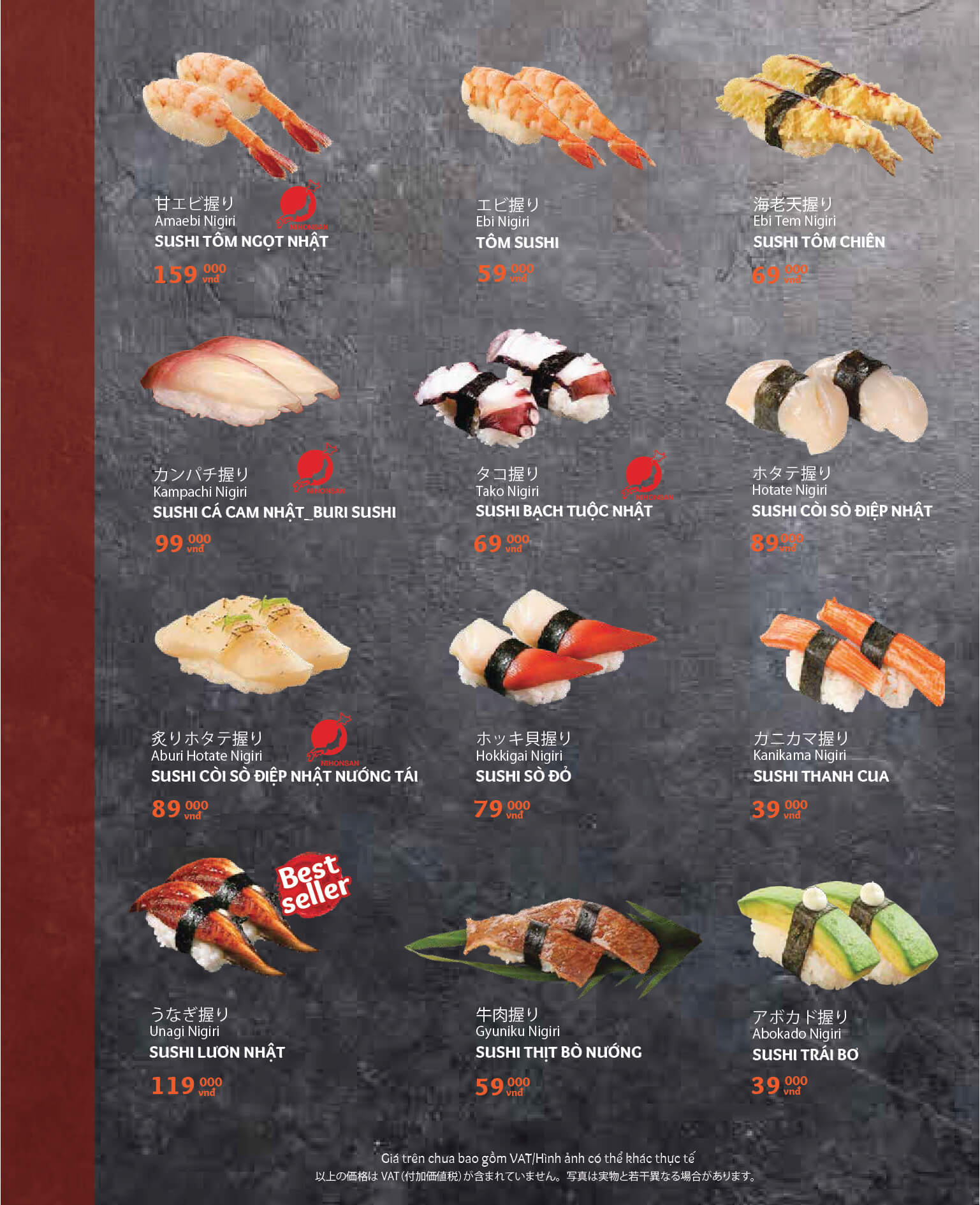 Menu miền bắc - Sushikei