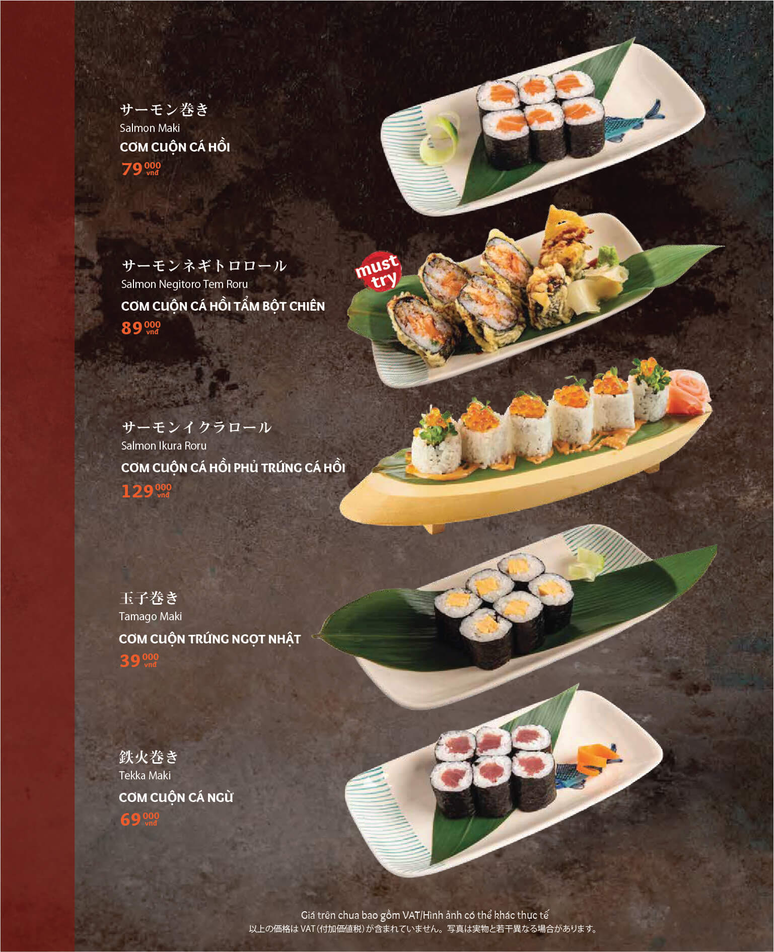 Menu miền bắc - Sushikei