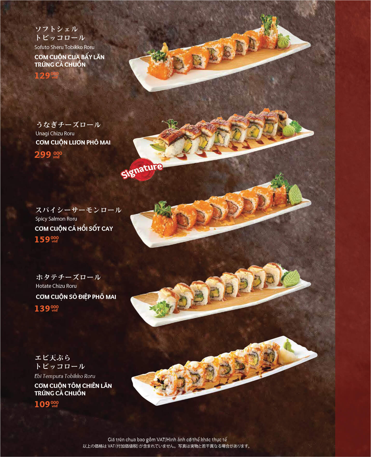 Menu miền bắc - Sushikei